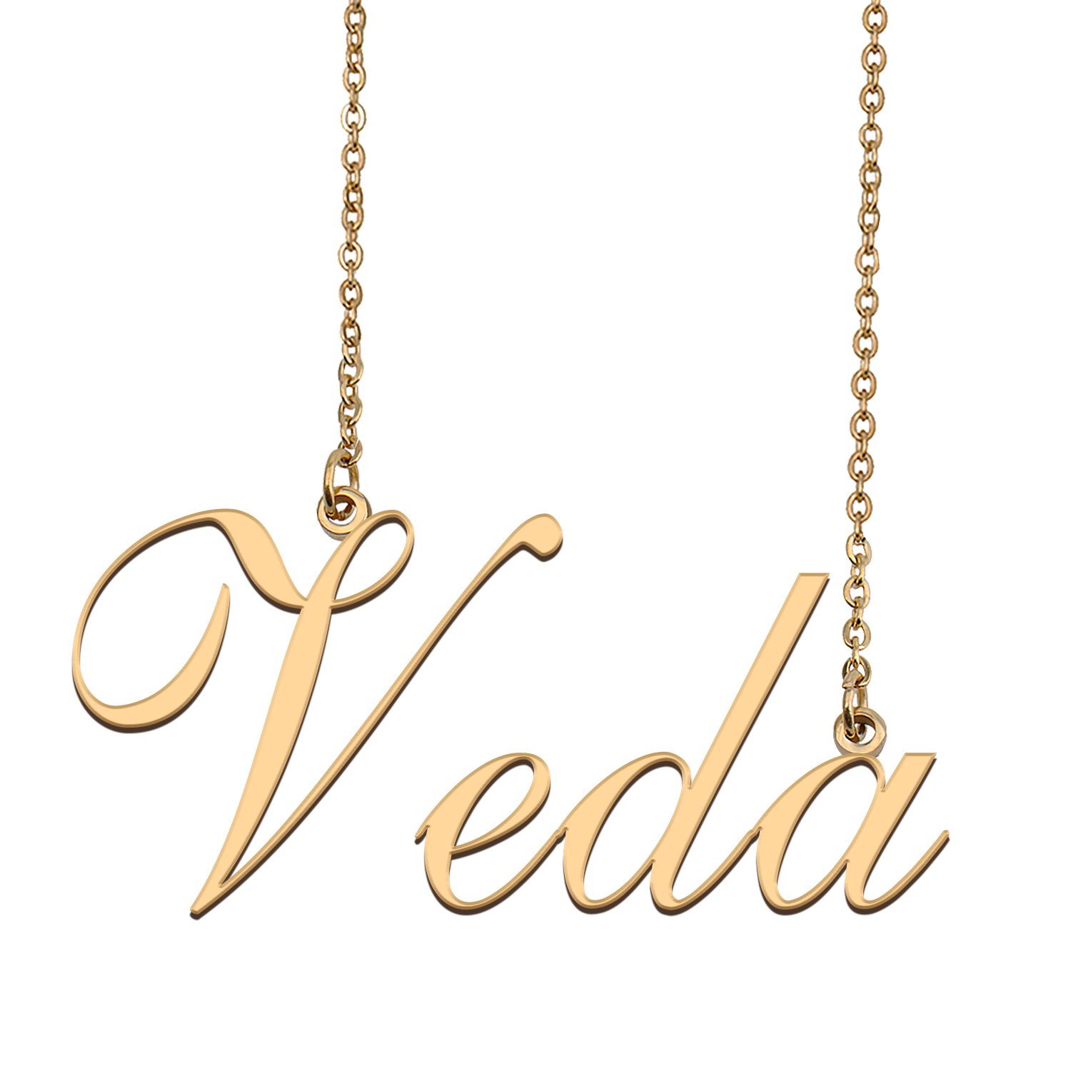 Custom Personalized Name Necklace in Golden Silver for Women Veda