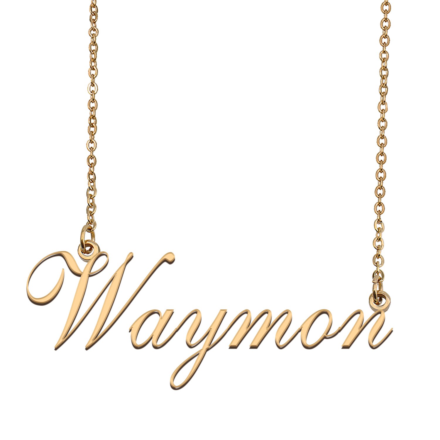 Custom Personalized Name Necklace in Golden Silver for Women Waymon