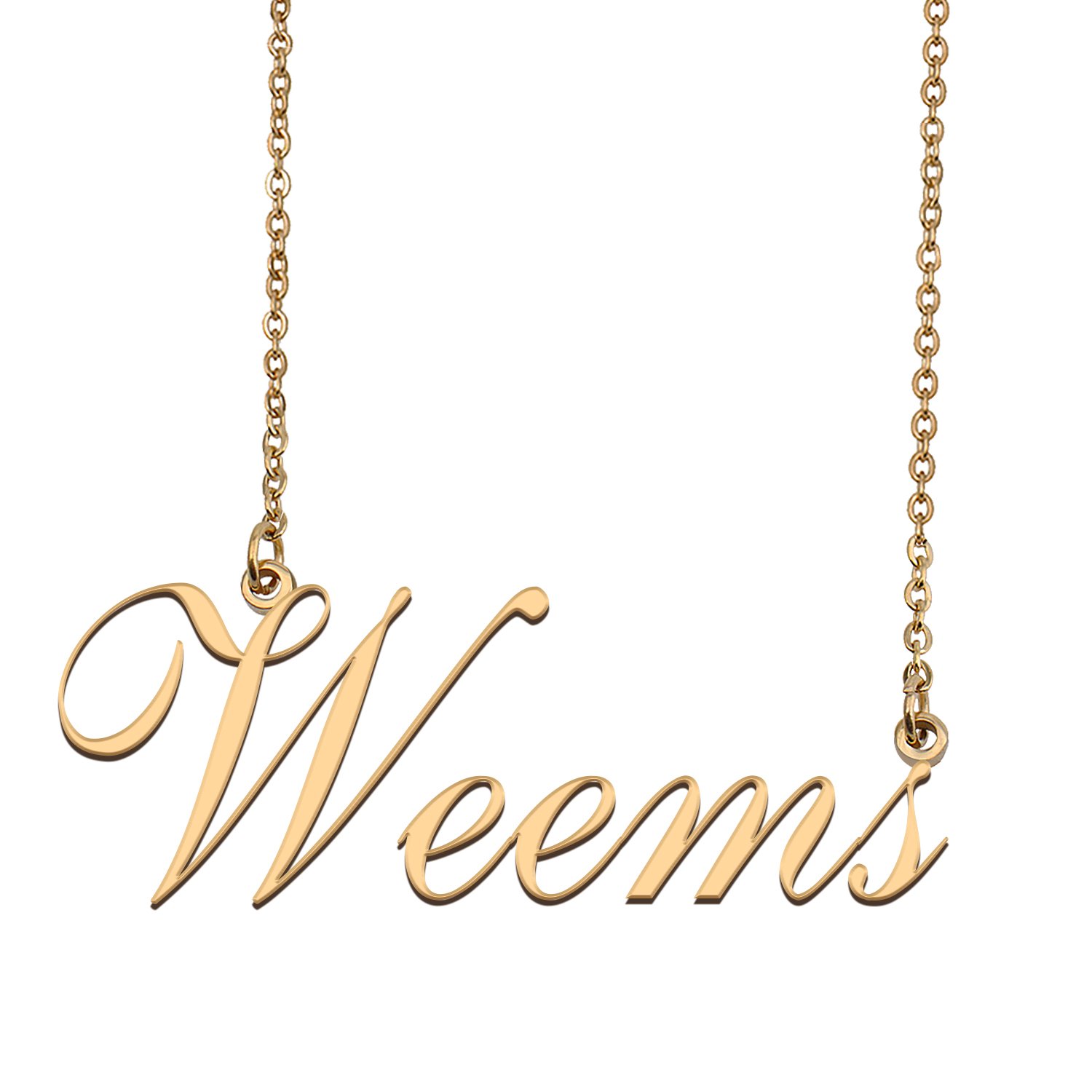 Custom Personalized Name Necklace in Golden Silver for Women Weems