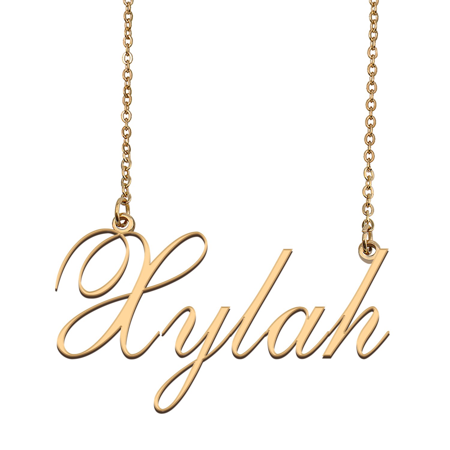 Custom Personalized Name Necklace in Golden Silver for Women Xylah