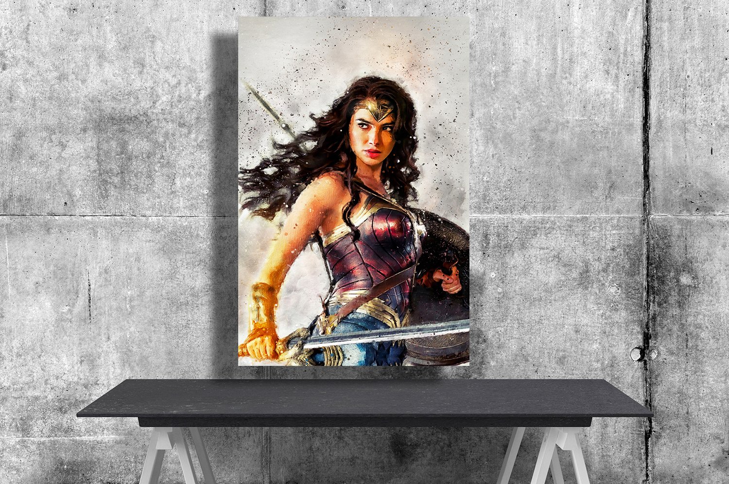 Wonder Woman, Diana Prince, Gal Gadot, Digital Download, Watercolor, Painting