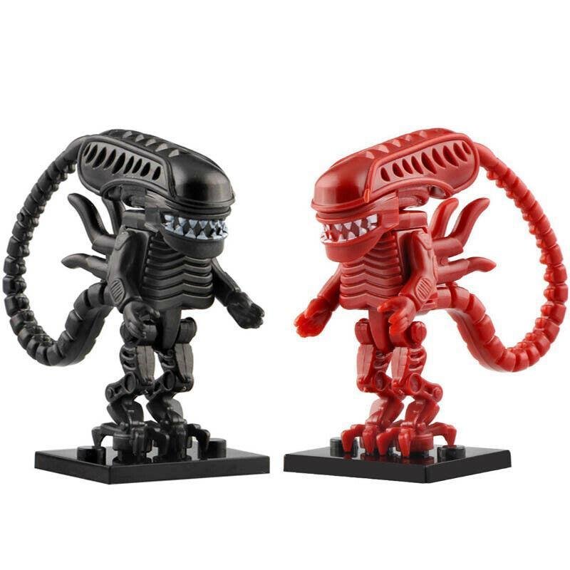 Blood Red & Black Xenomorph - Alien Monster Minifigures Toys Collections