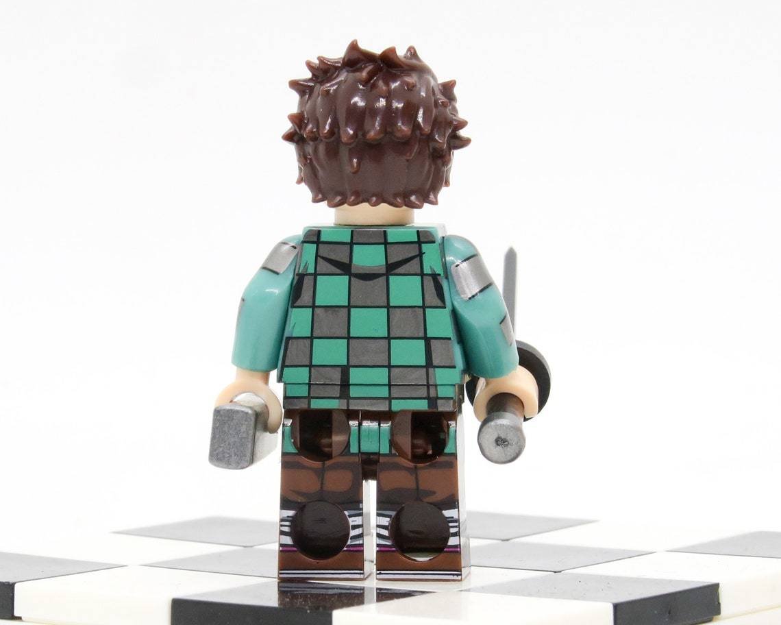 Demon Slayer Kamado Tanjiro (Checkered Suit) Minifigures Weapon and ...