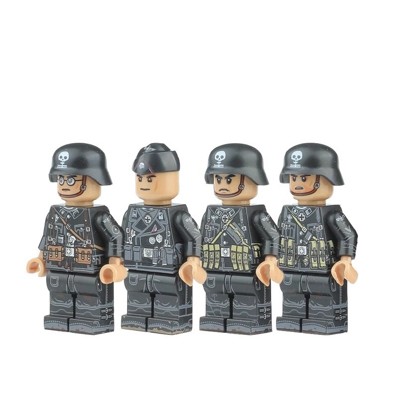 4pcs WW2 German Waffen-SS Army Soldiers Minifigures Building Toys