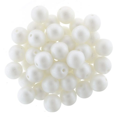 Glass Pearls 6mm :Matte - Snow color M25001 Czech glass