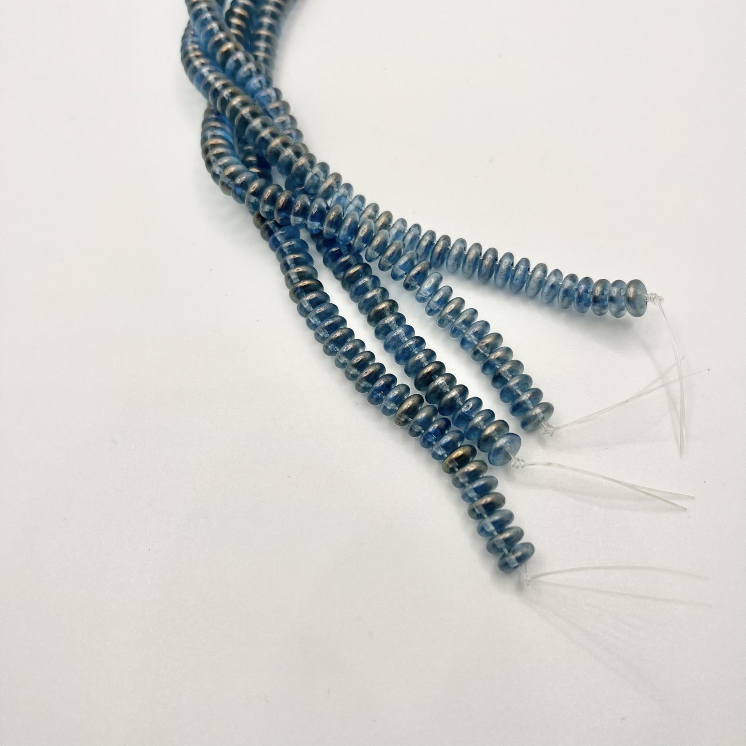 CzechMates Lentil 6mm Halo - Shadows apx 50 2 hole beads blue color 29263