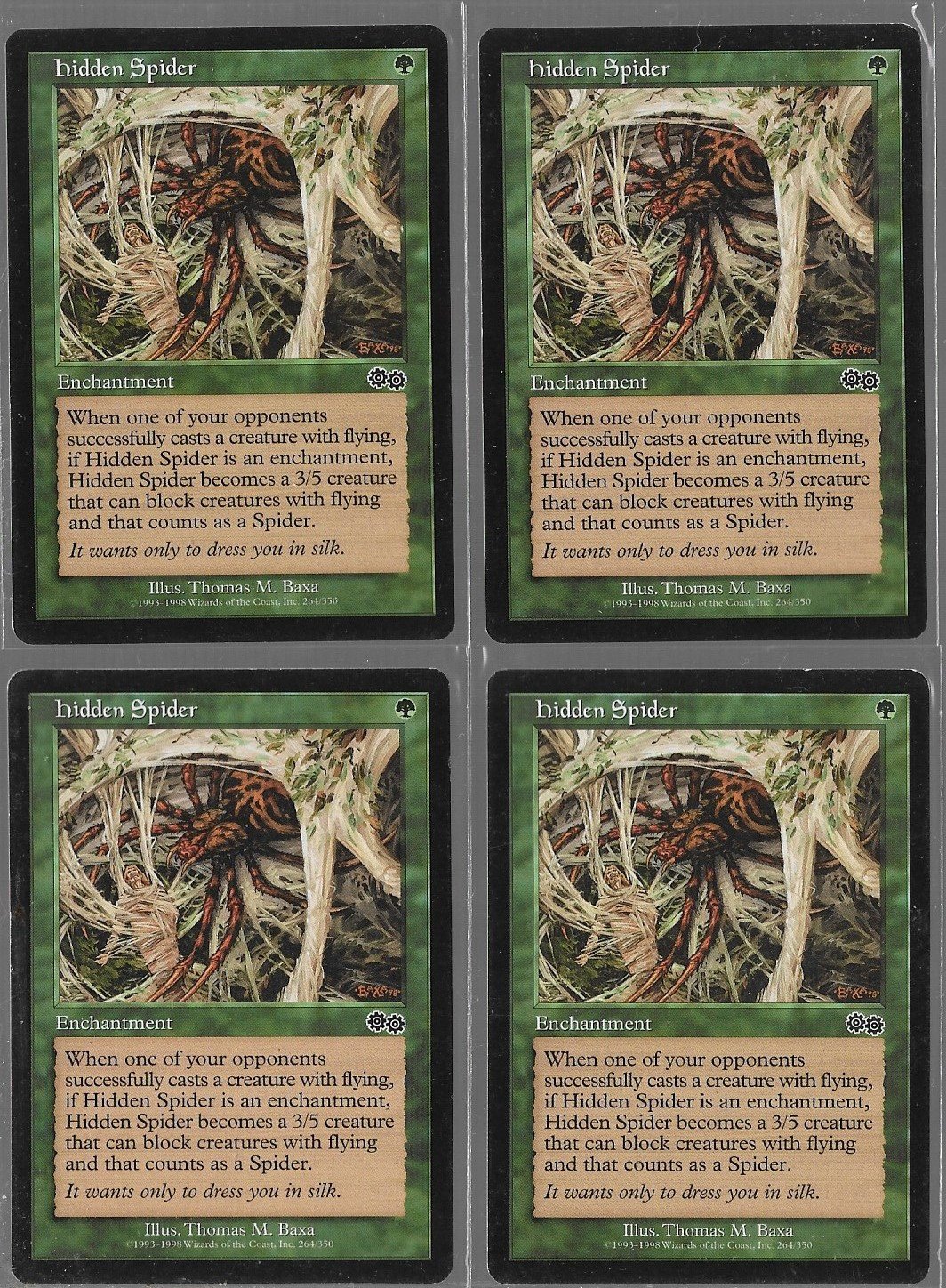 Hidden Spider x 4 - Urzas Saga - Magic the Gathering