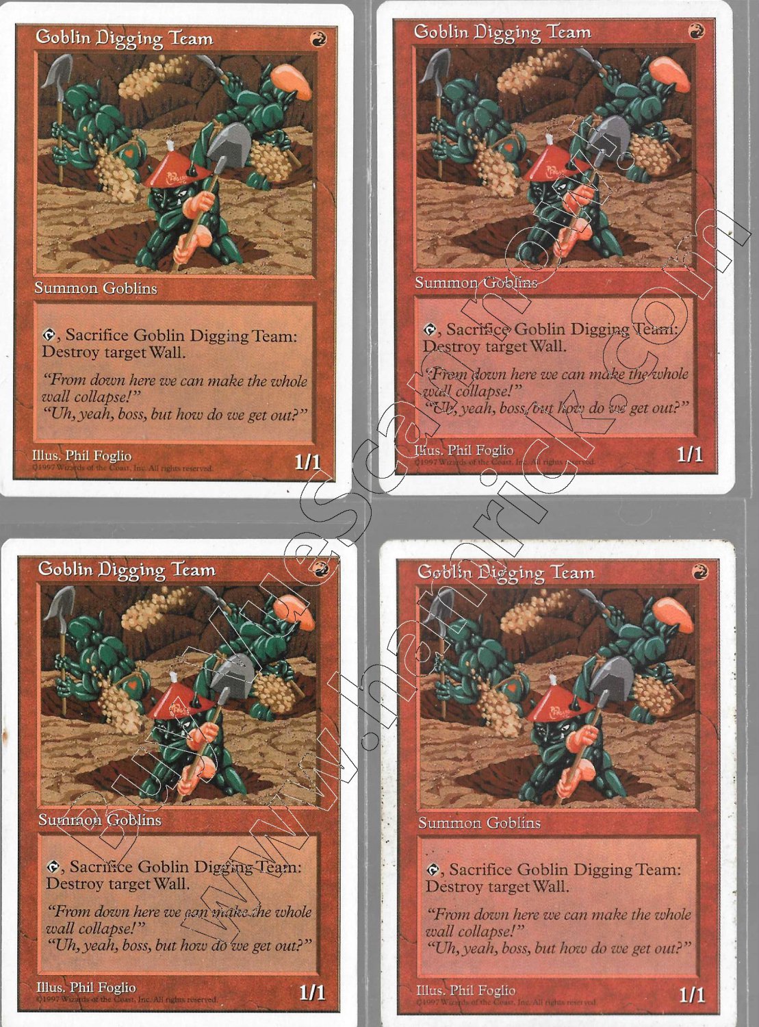 Goblin Digging Team x 4 - Fifth Edition - Magic the Gathering