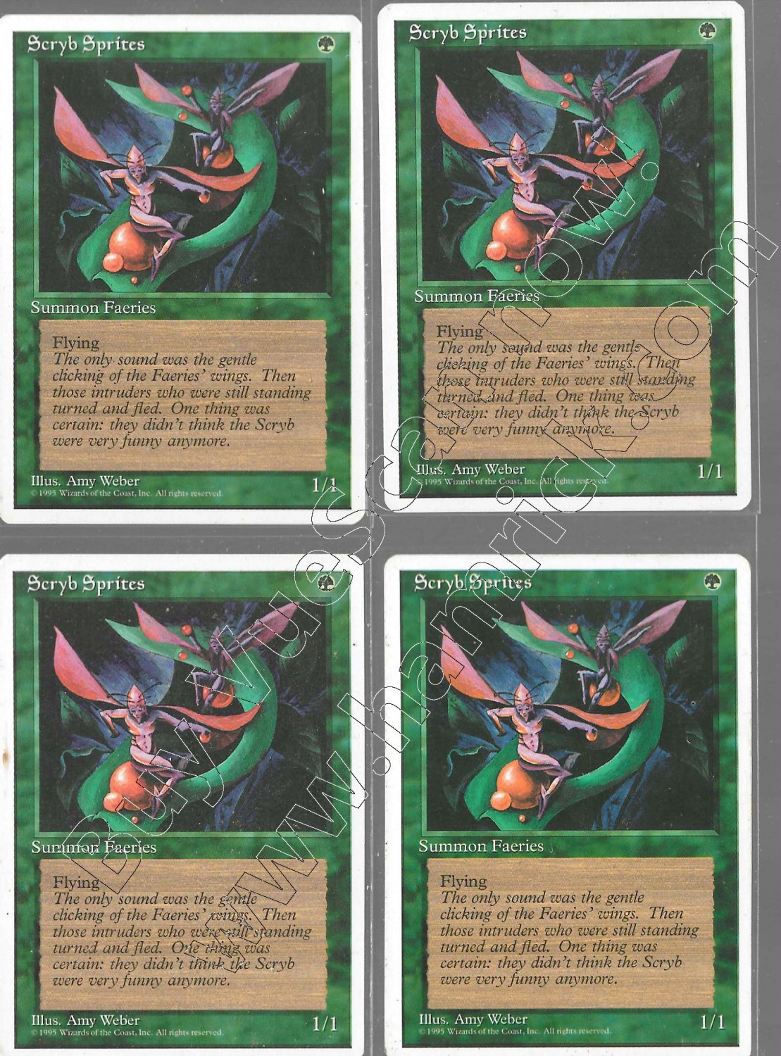 Scryb Sprites x 4 - Fourth Edition - Magic the Gathering