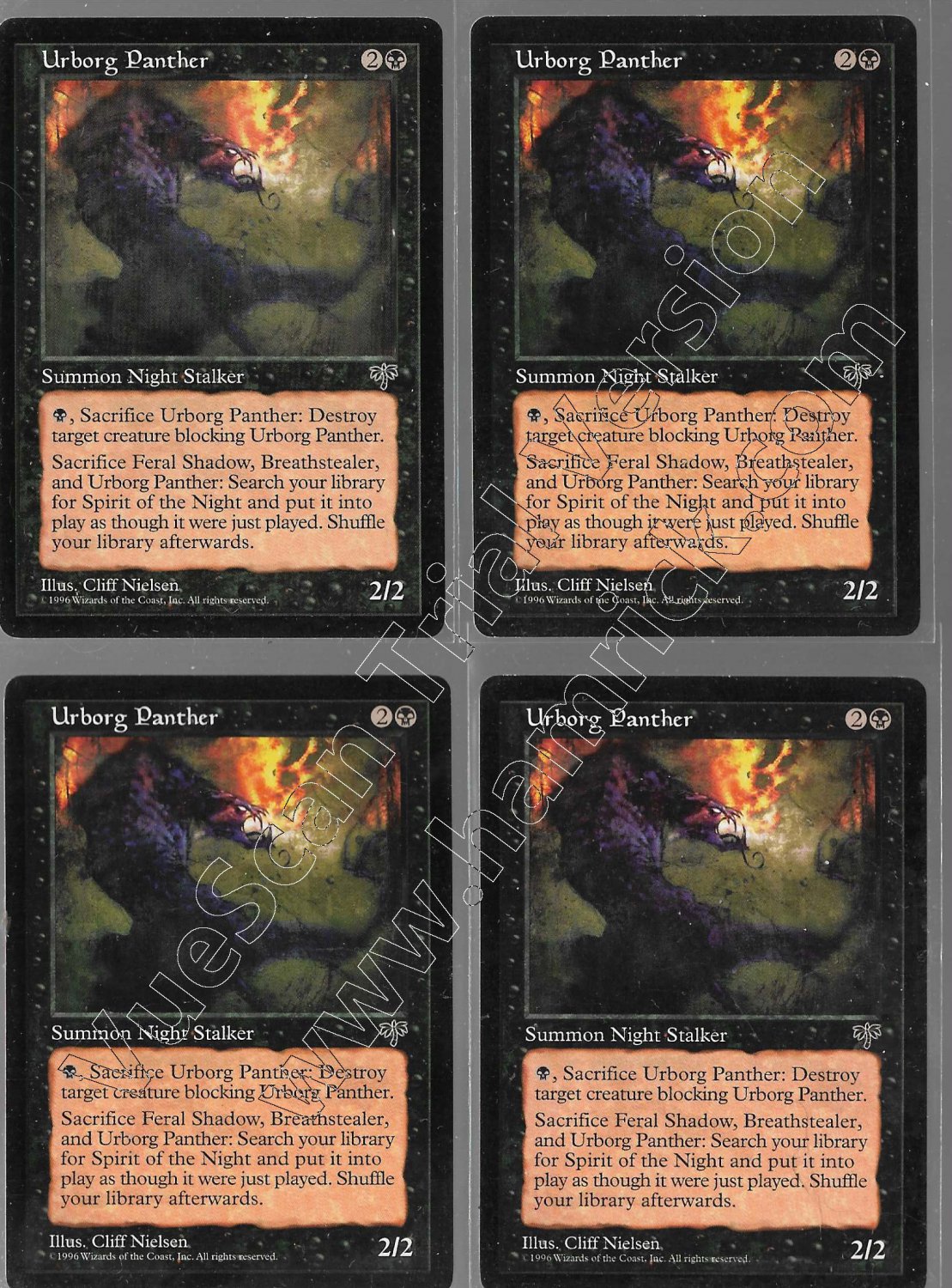 Urborg Panther x 4 - Mirage - Magic the Gathering