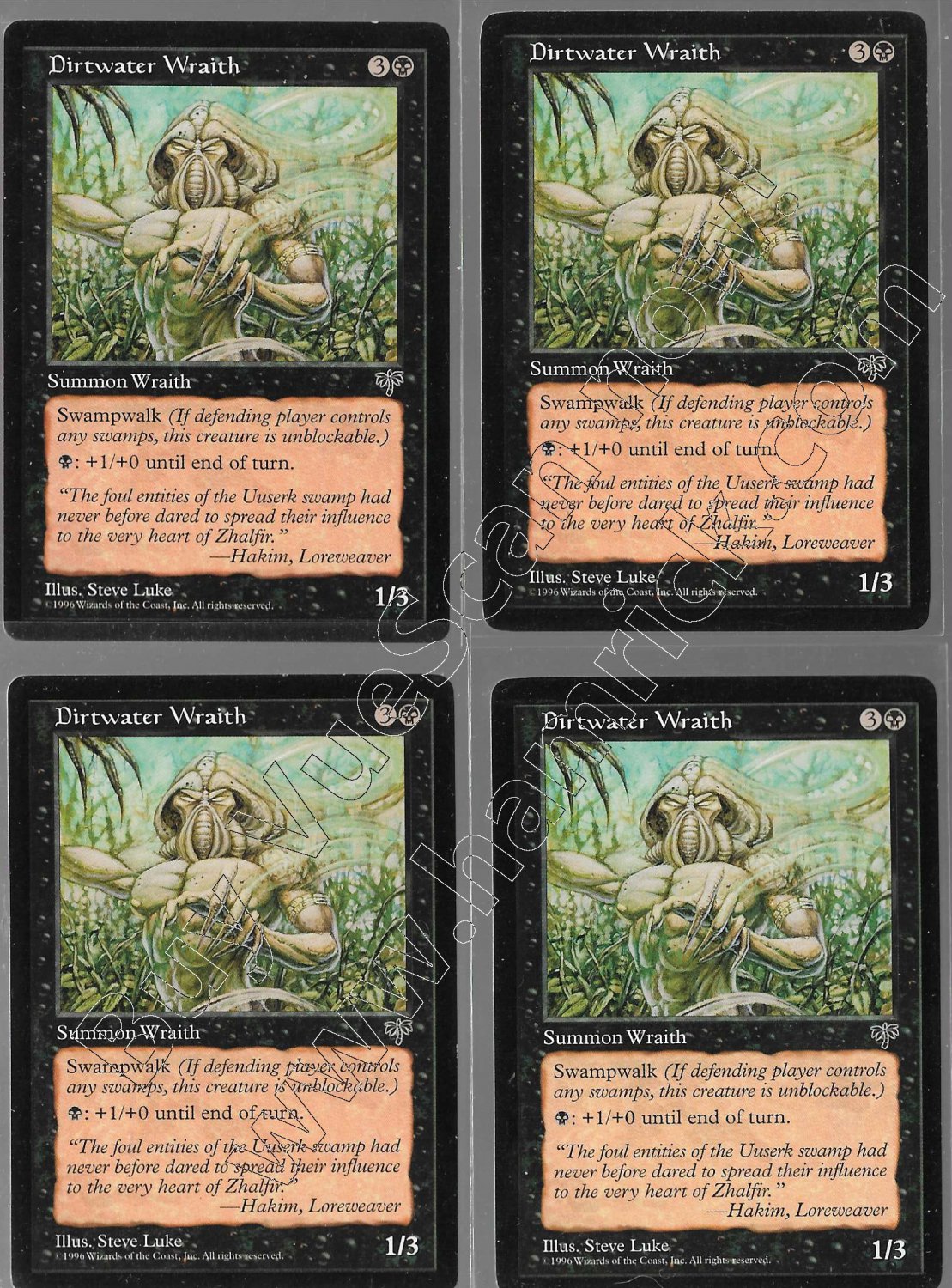 Dirtwater Wraith x 4 - Mirage - Magic the Gathering