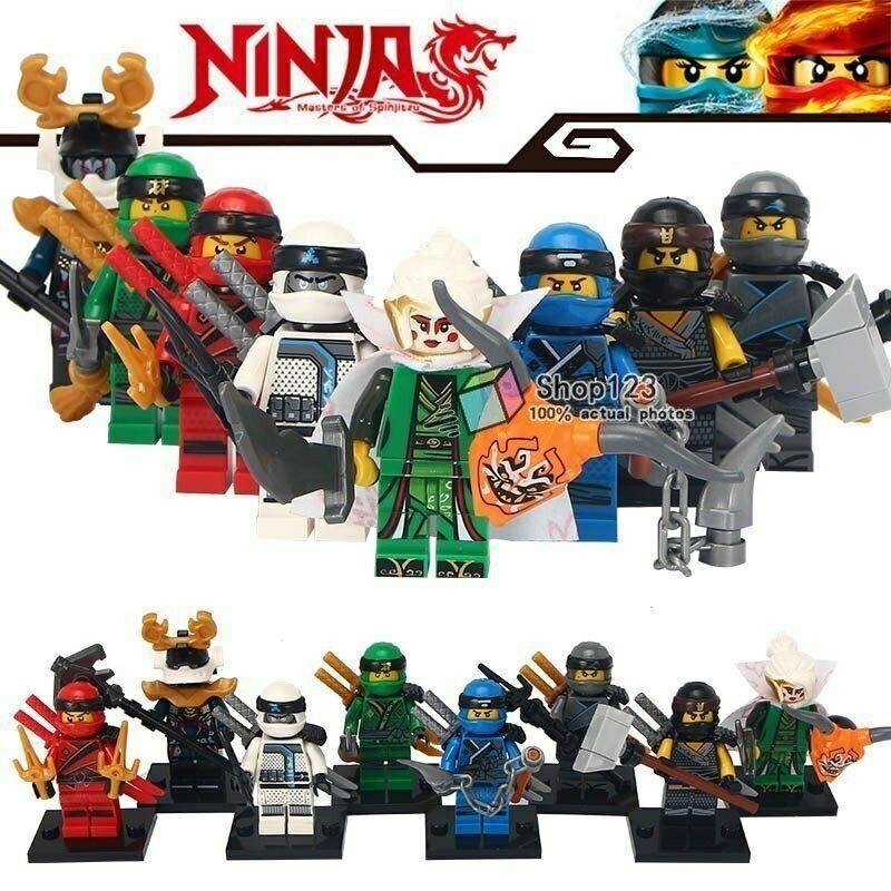 8pcs/set Ninjago Harumi Oni Mark PIXAL Samurai X Lloyd Jay Zane ...