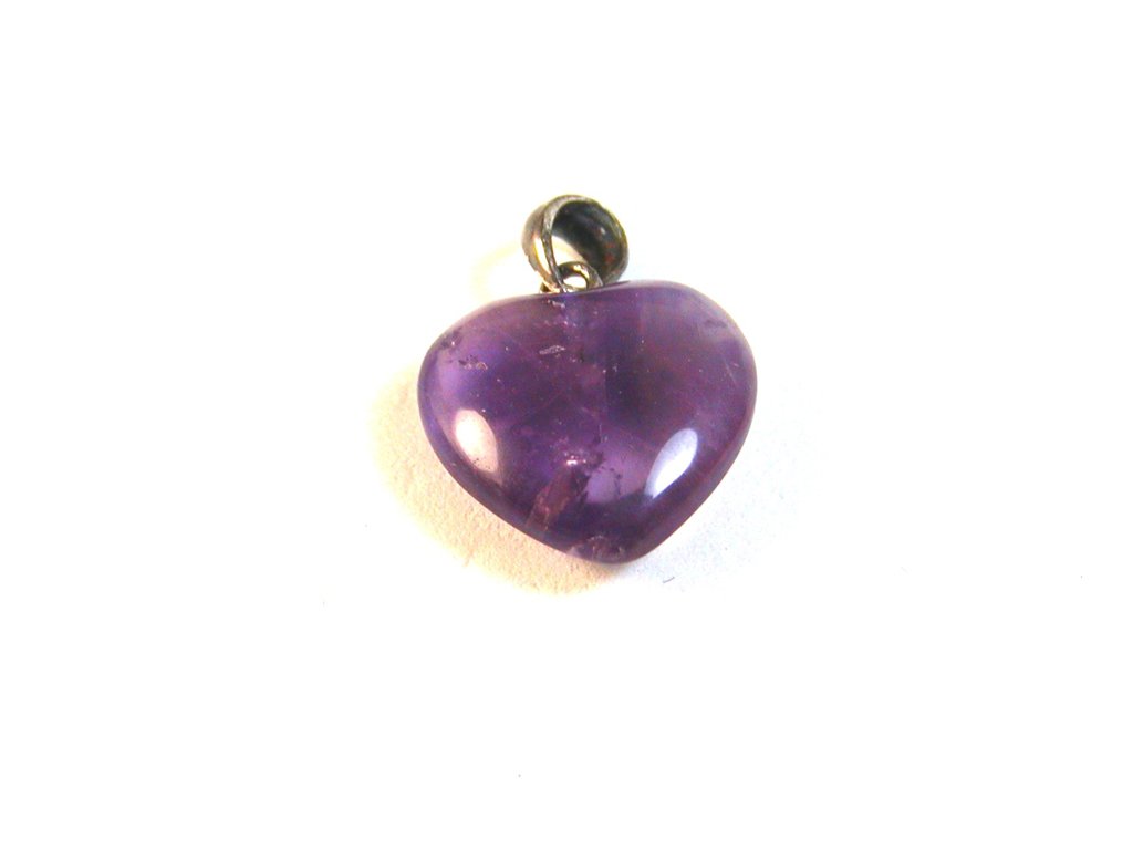 New Sterling Silver & Amythest Heart Pendant
