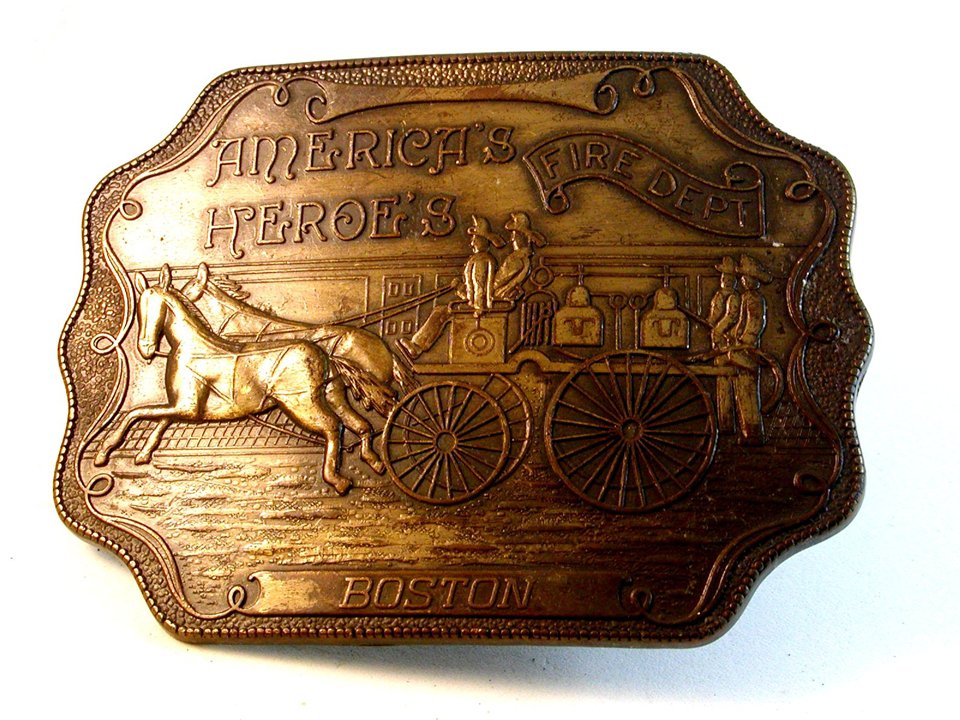Vintage America's Hero's Fire Department Boston Belt Buckle