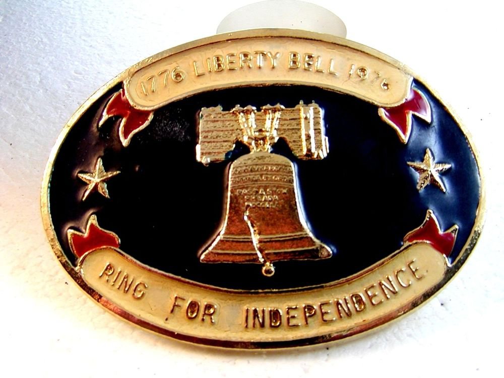 Vintage 1776 - 1976 Liberty Bell Ring for Independence Belt Buckle