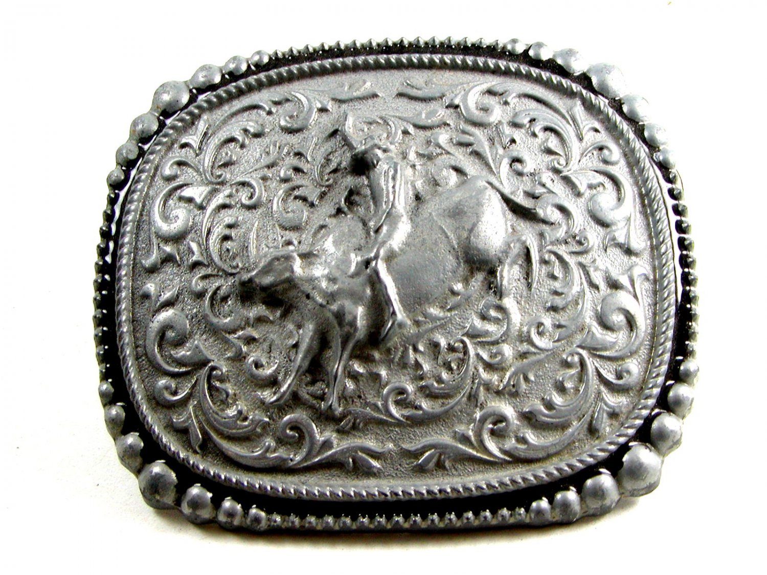 Western Cowboy Rodeo Bull Riding Belt Buckle by Silver Strike 3D