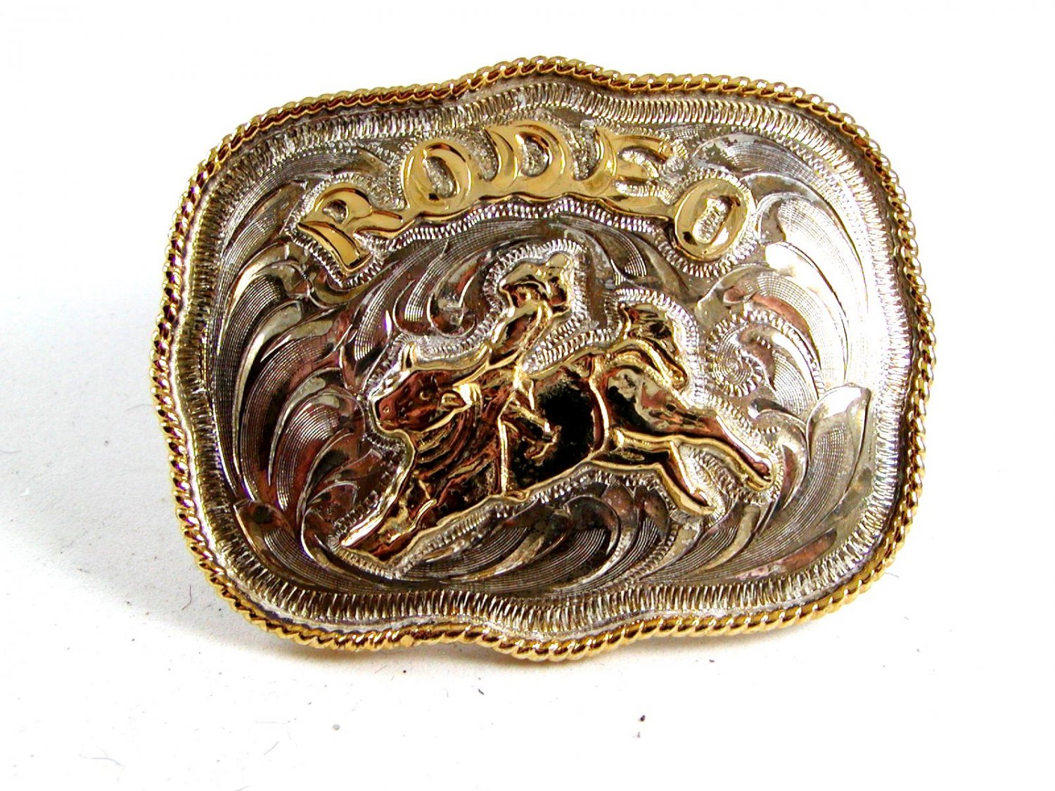 Western Cowboy Rodeo Bull Riding Belt Buckle by Silver Strike 12112013rr