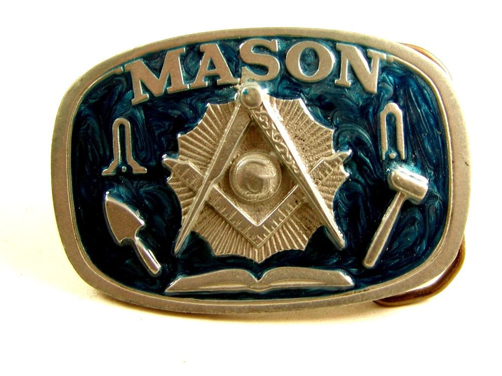 1986 Mason Masonic Enameled Belt Buckle 2192014