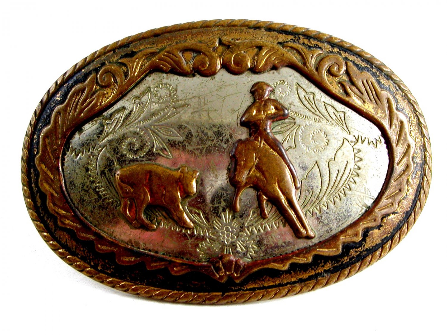 Western Rodeo Cowboy Calf Roping Belt Buckle