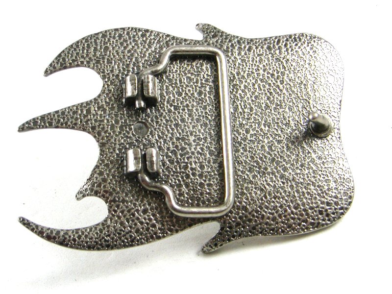 Gothic Crusader Silvertone Cross Claw Belt Buckle Unmarked 121614