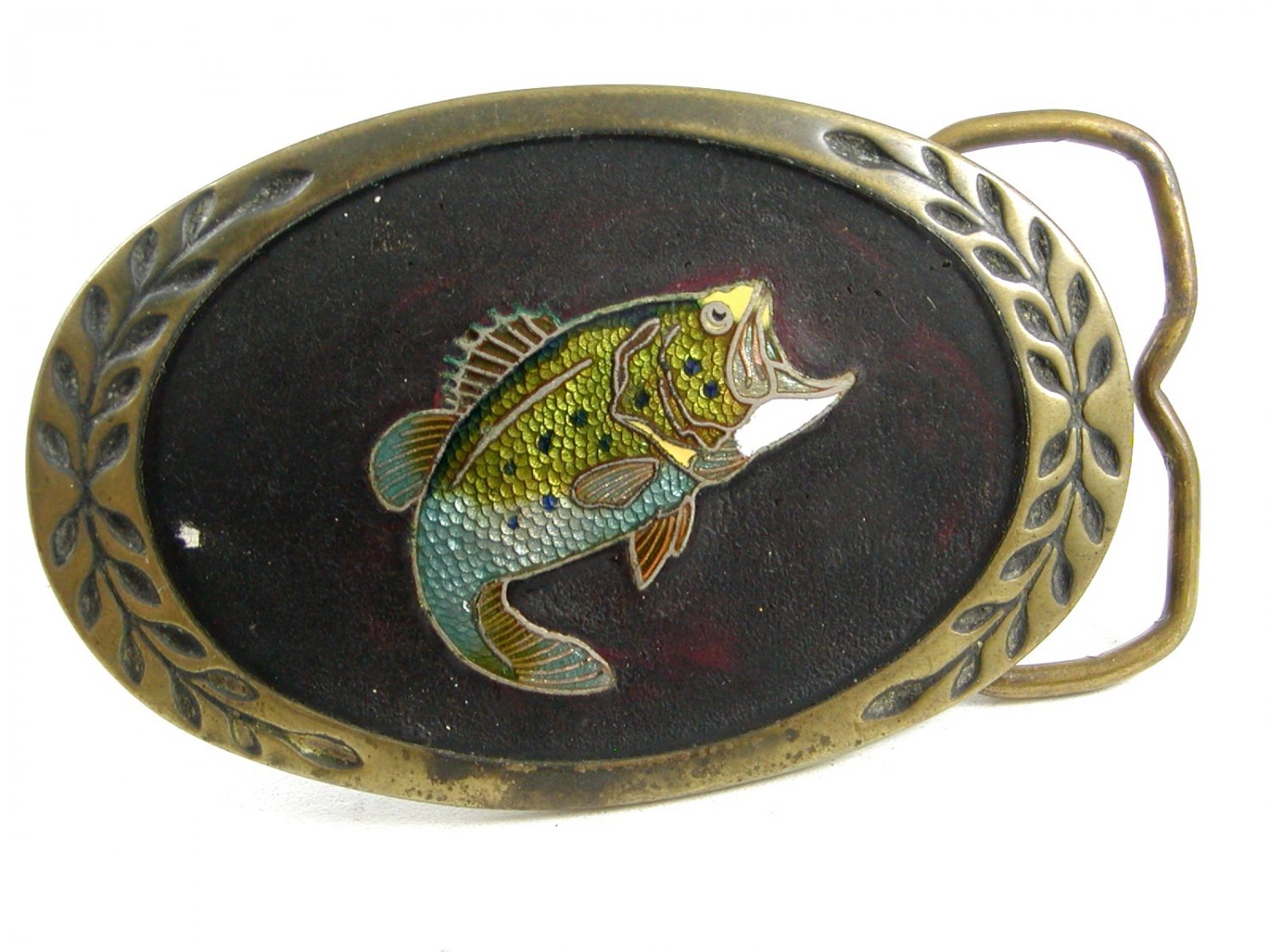 1981 Large Mouth Bass Fish Belt Buckle by Aminco 8614
