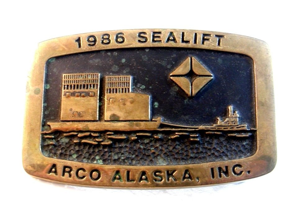 1986 SeaLift Arco Alaska, Inc. Belt Buckle by Anacortes Brass Works
