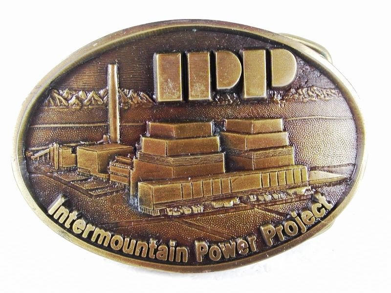 IPP Intermountain Power Project Brass Belt Buckle Unbranded USA Box 4116