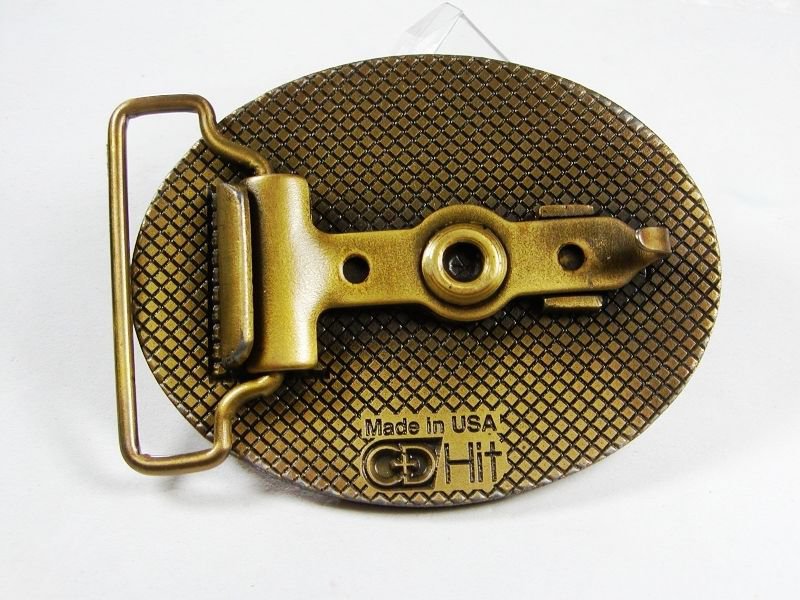 PE POLK EQUIPMENT CO. Brass Belt Buckle by CD-HIT Made In USA 102015