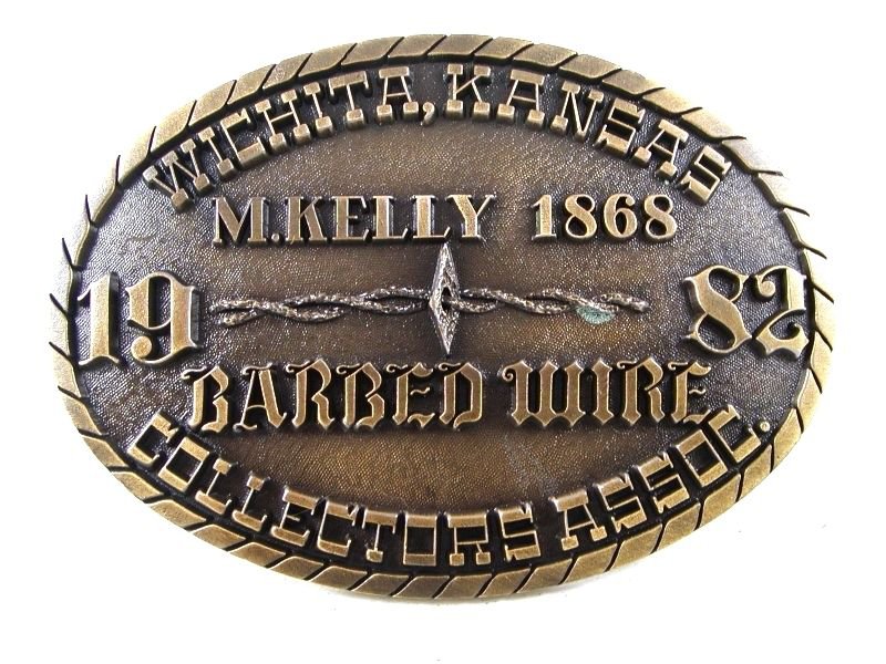 1982 Barbed Wire M. Kelly 1868 Belt Buckle Limited Collectors Buckle 31417