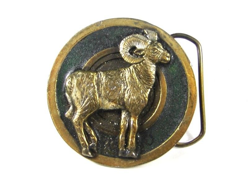 1980 Big Horn Sheep Belt Buckle by Great American Buckle Co Made USA 81015
