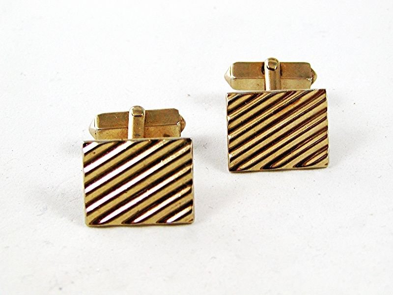 Vintage Gold Tone Cufflinks By SWANK 92316