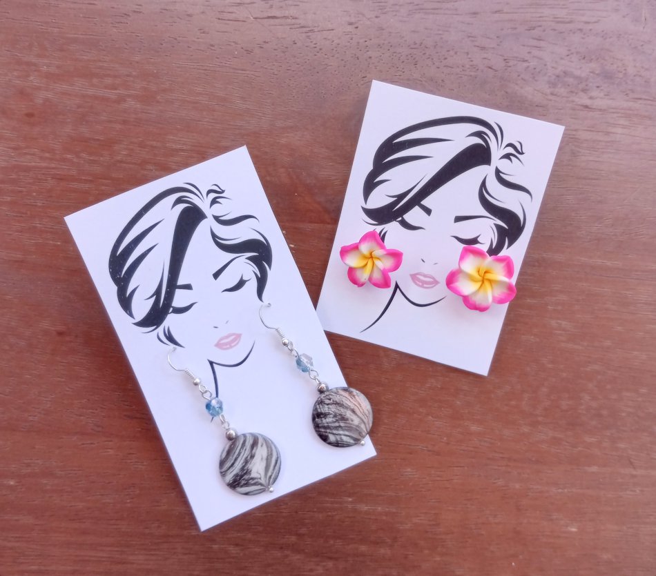 DIY Printable Earring Display Card Template Digital Download PDF Woman Face