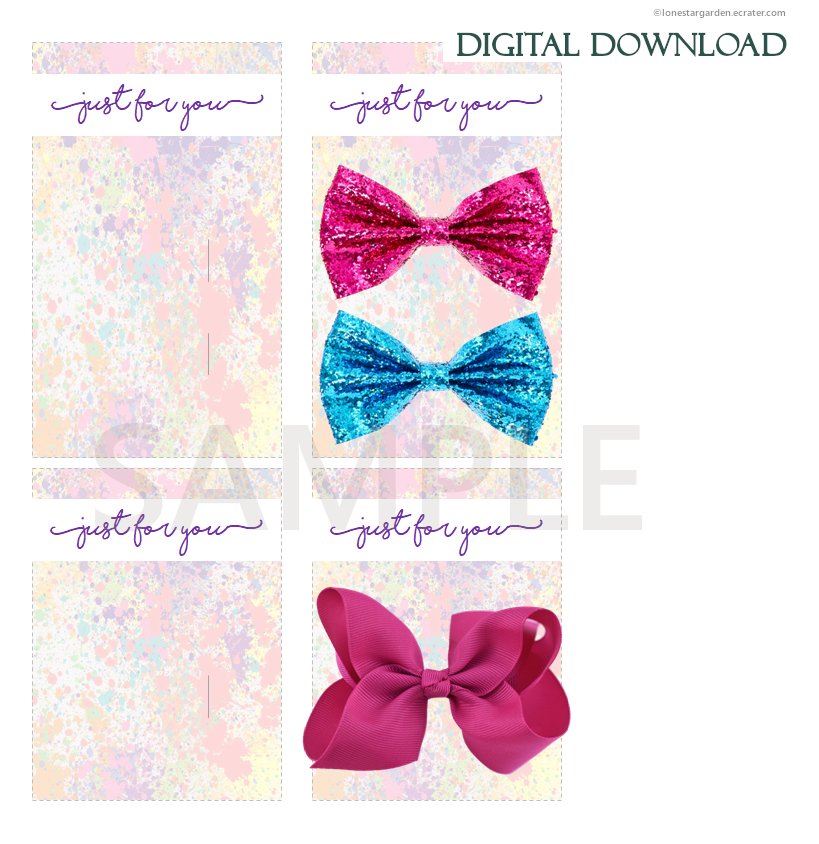 DIY Printable Hair Clip Display Card Template Digital Download PDF Just ...