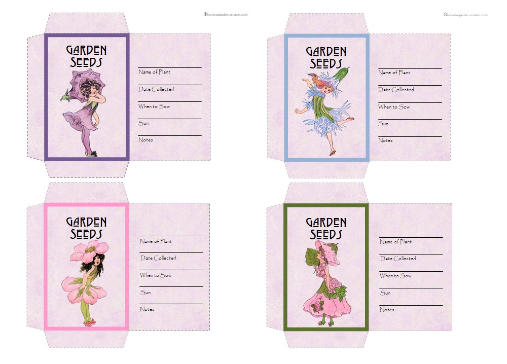 DIY Printable Seed Packet Template Digital Download PDF Vintage Girls ...