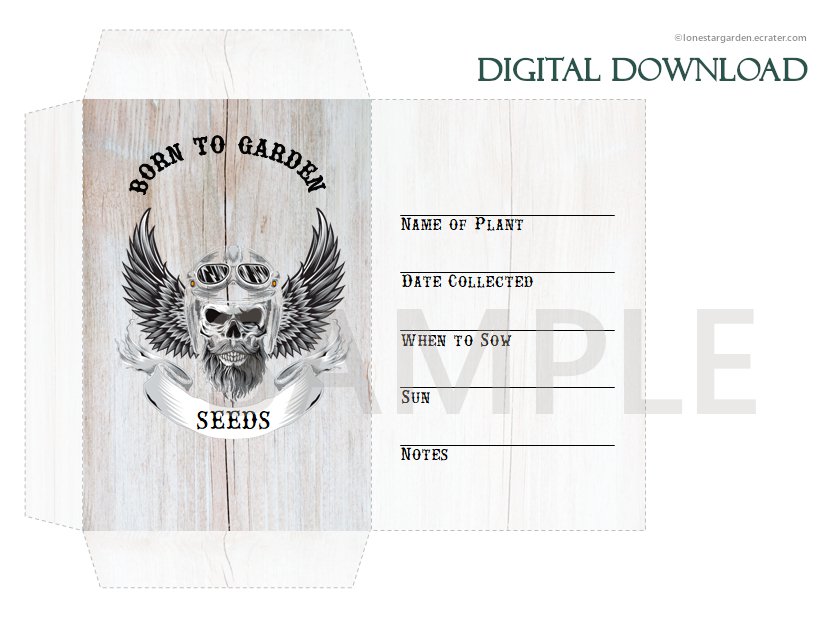 DIY Printable Seed Packet Template Digital Download PDF Masculine Biker ...
