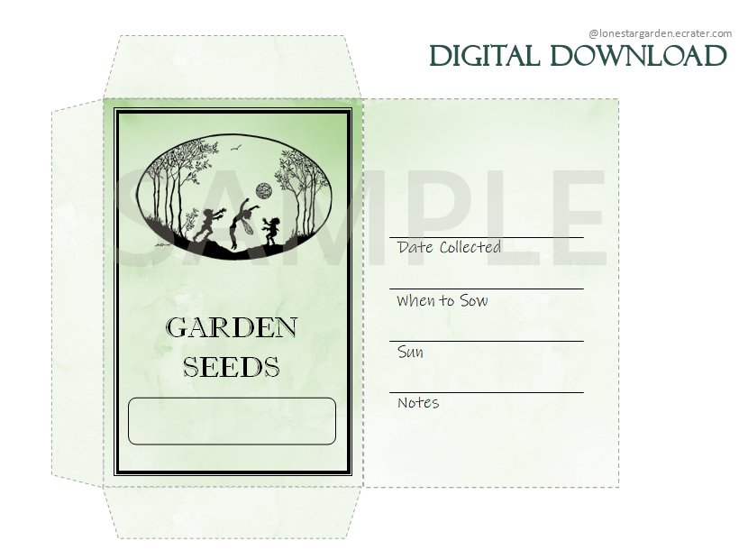 DIY Printable Seed Packet Template Digital Download PDF Fairy and Elves ...