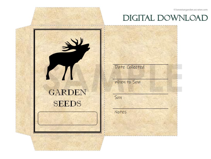 DIY Printable Seed Packet Template Digital Download PDF Masculine ...