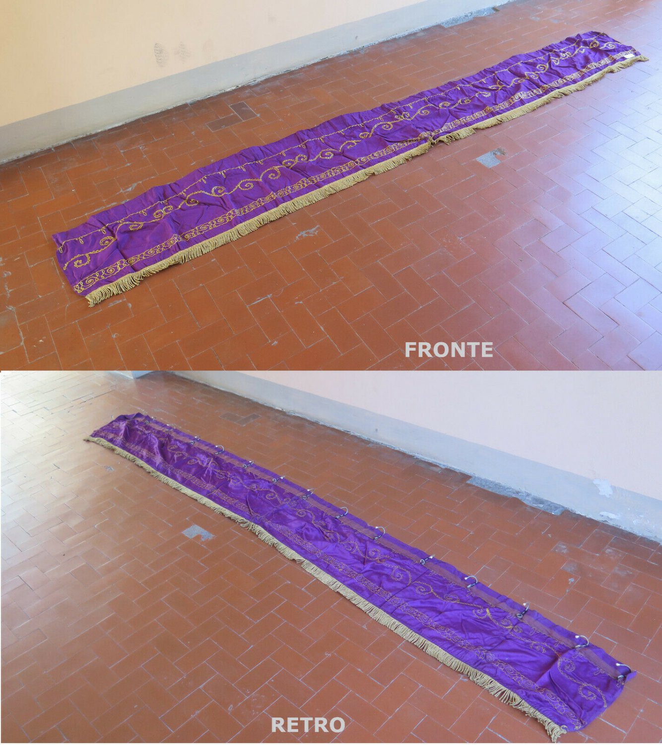 Chin Curtain Graveside Funeral Fabric Violet Embroidered Church Liturgy ...