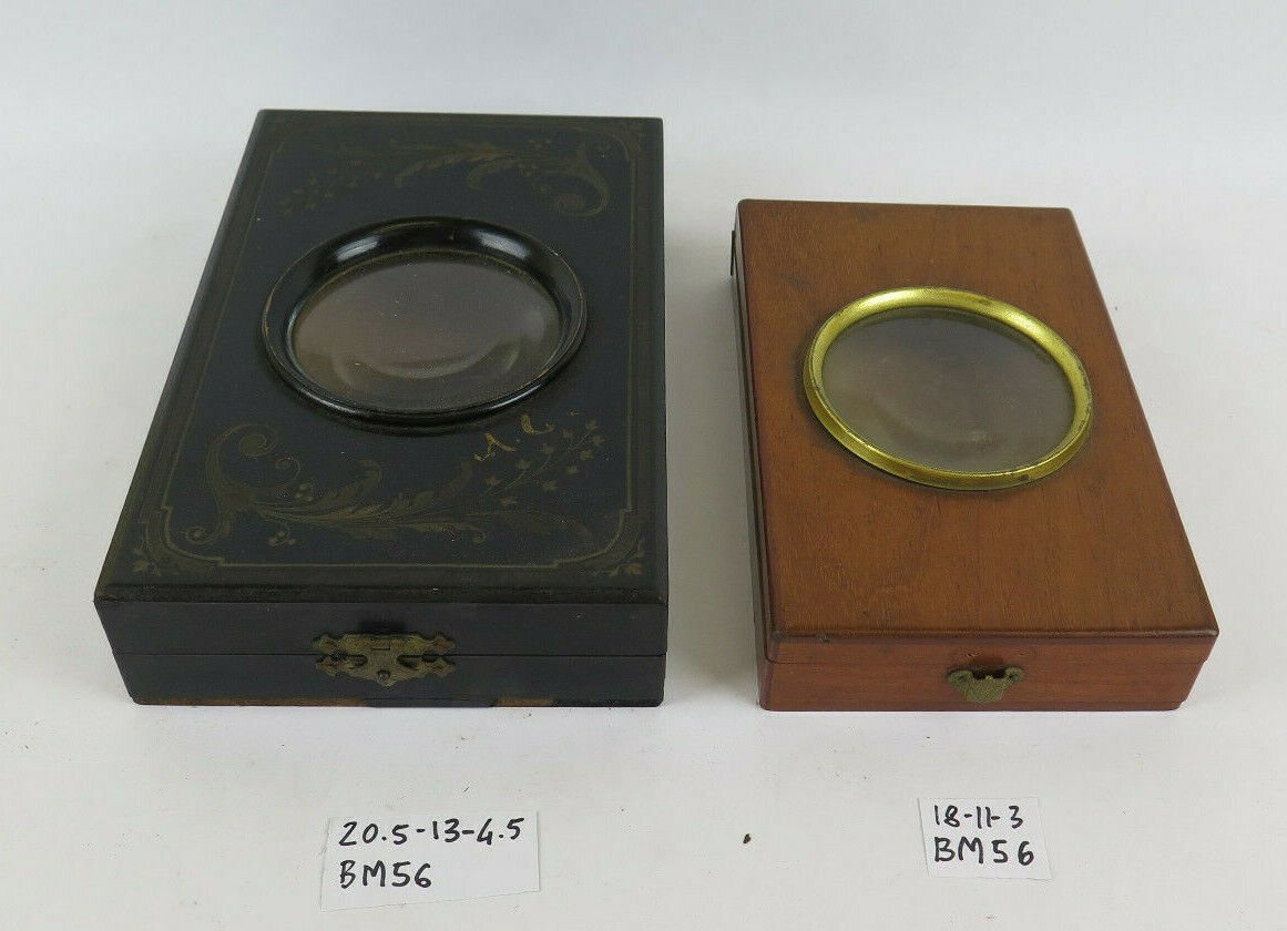 Two Antique Viewers Negative Photo Glass Negative Slide Viewing Box BM56