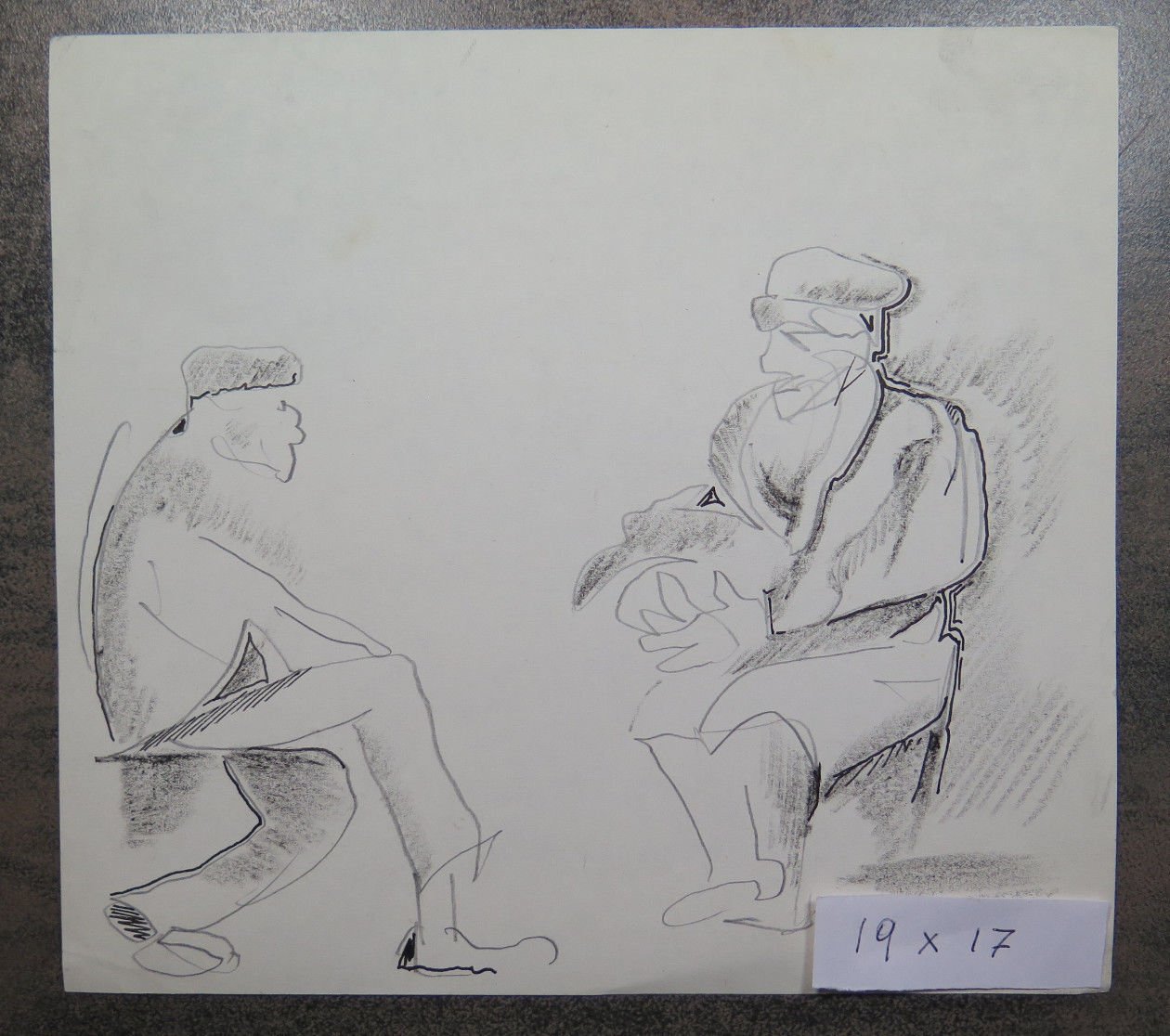 Drawing Antique Sketch Studio For Characters Sitting Pencil On paper P28