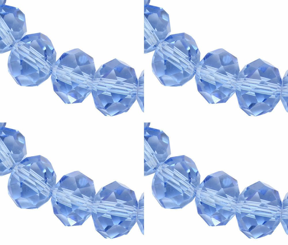 BLUE - Faceted Rondelle Crystal ABACUS Glass Beads (8mm x 70pcs)