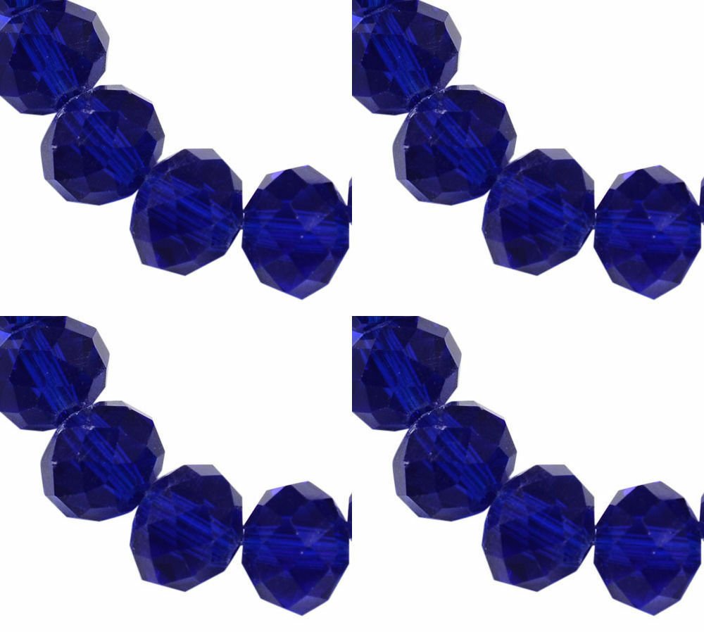 DARK BLUE - Faceted Rondelle Crystal ABACUS Glass Beads (8mm x 70pcs)