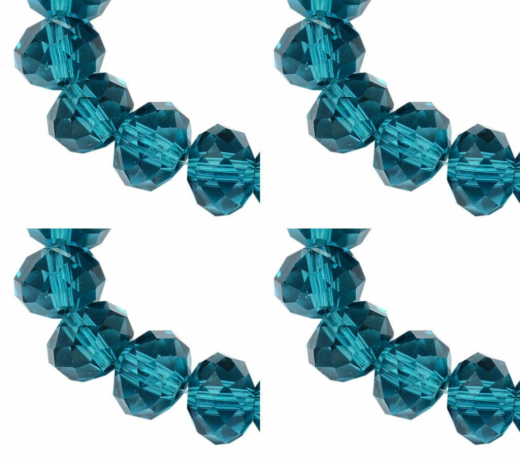 TEAL - Faceted Rondelle Crystal ABACUS Glass Beads (10mm x 35pcs)