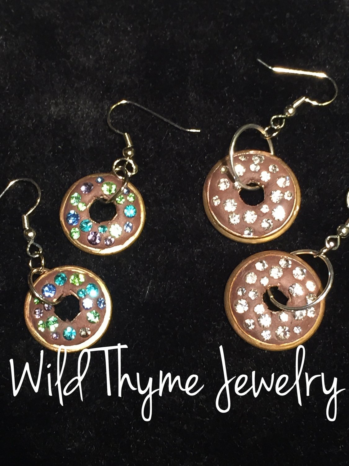 Free-Floating Shotgun Shell Casing Earrings with Crystals