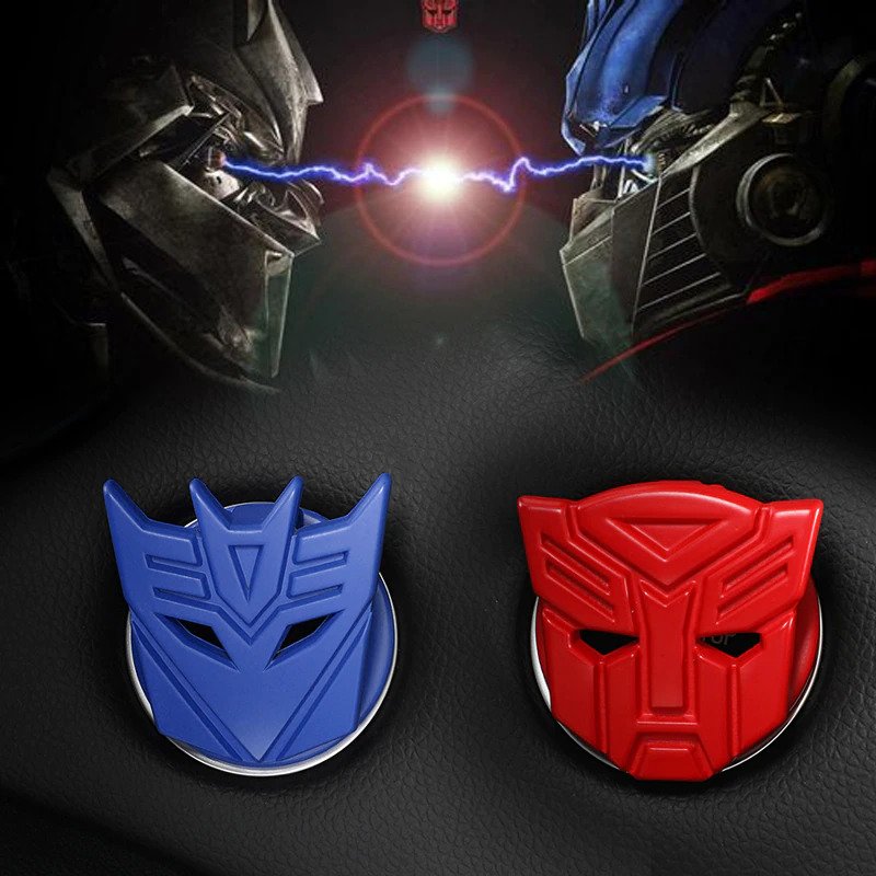 Transformers Car Engine Ignition Start Stop Button Flip Up 3D Metal Sticker