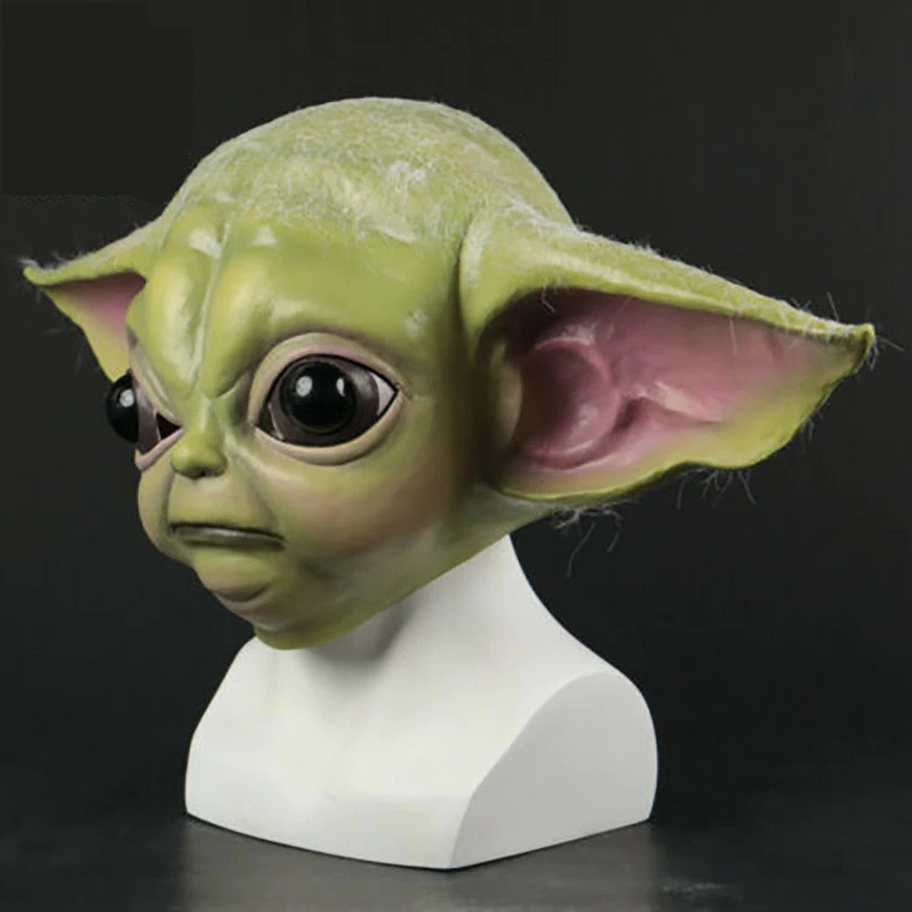 Star Wars Baby Yoda Latex Mask The Mandalorian Cosplay Props Halloween ...