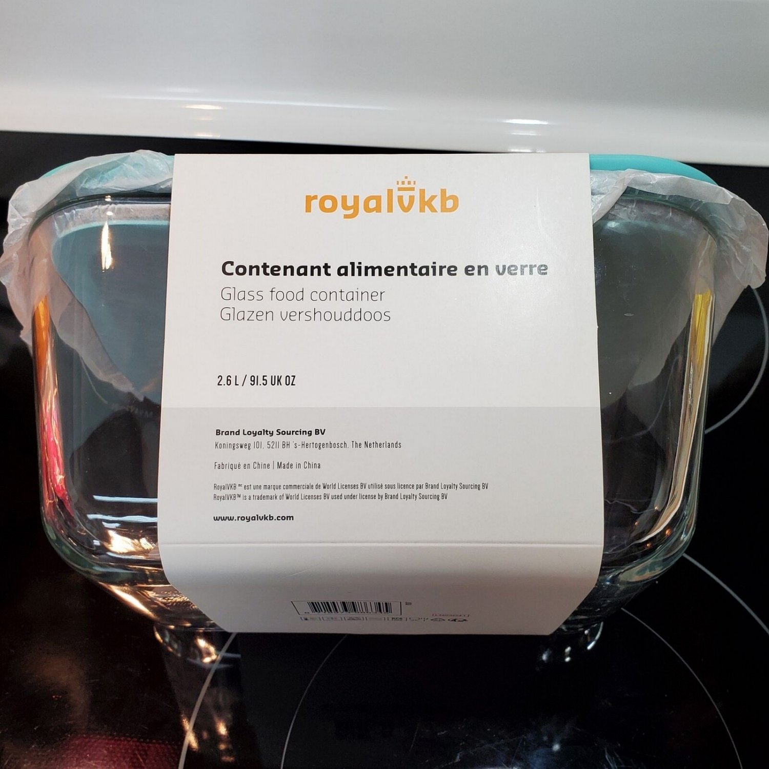 ROYALVKB Royal VKB 2.6 L 2.7 Qt Glass Food Storage Container Date Dial ...