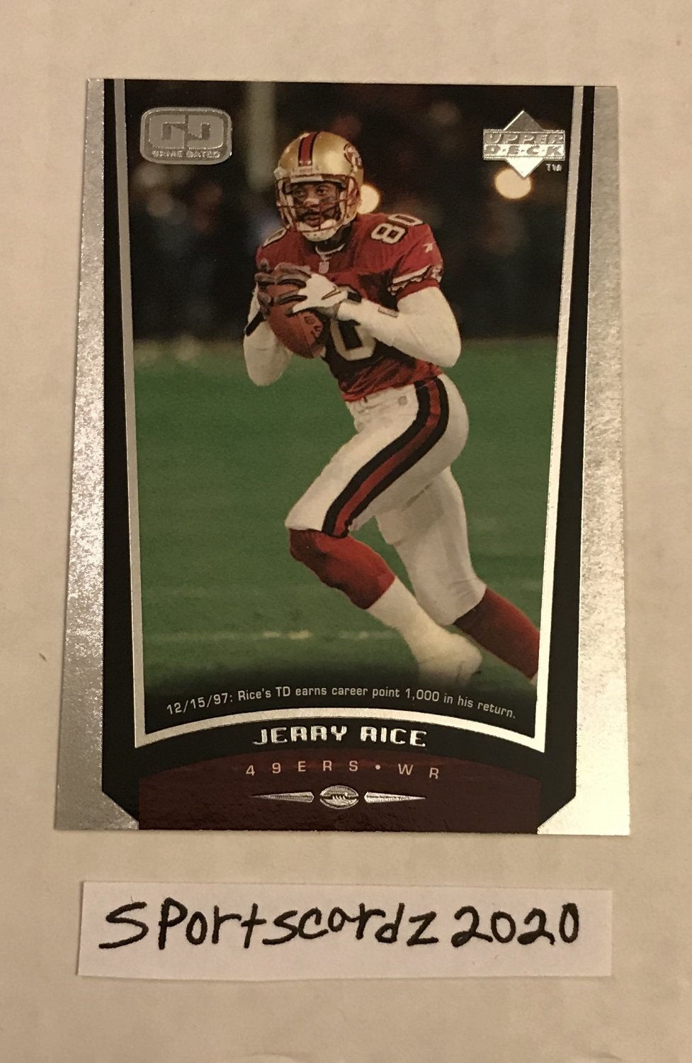 Jerry Rice 1998 Upper Deck Football Card