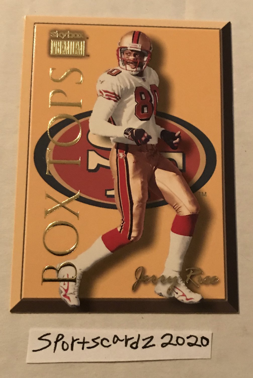 Jerry Rice 1999 Skybox Premium Box Tops Insert Card