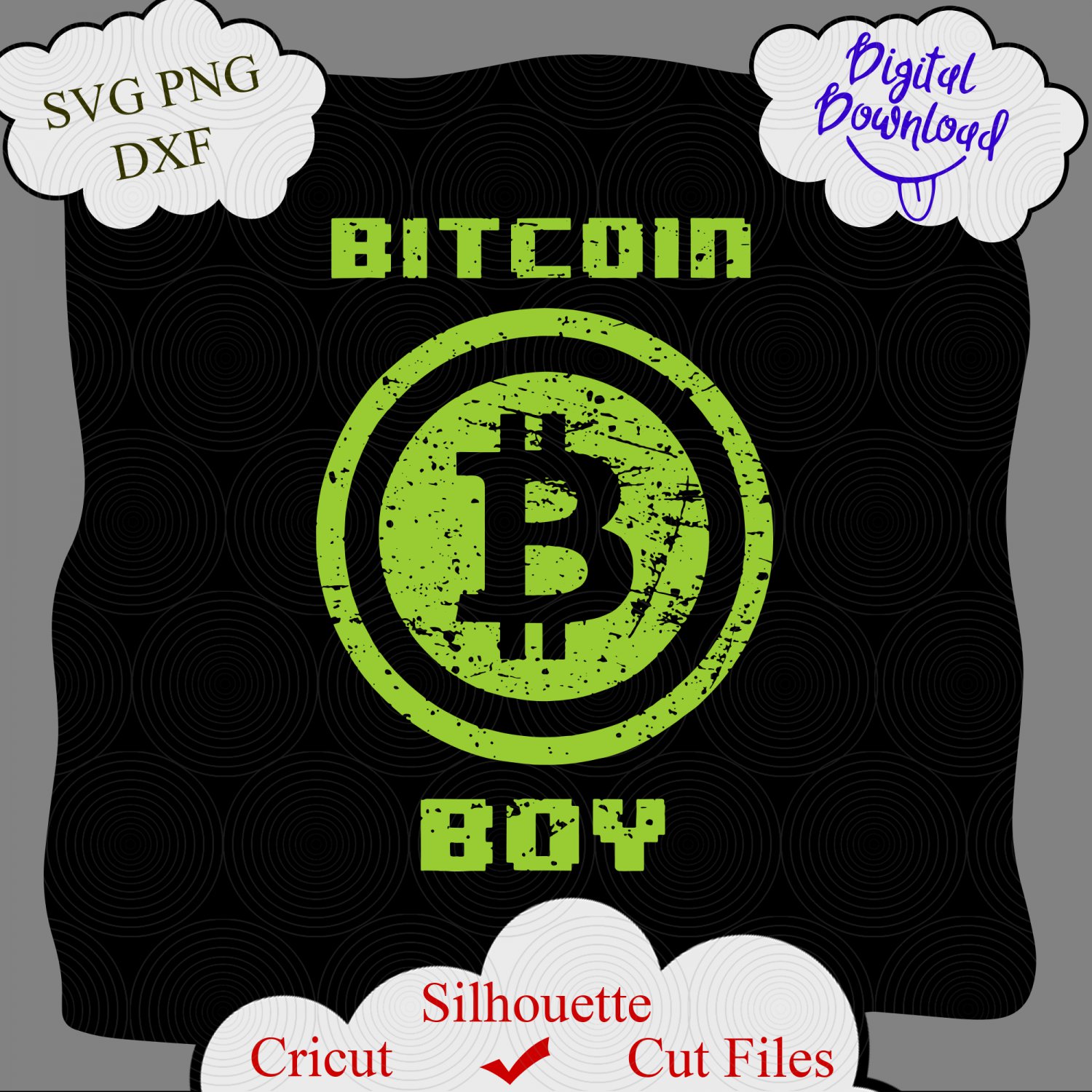 Bitcoin Boy Bitcoin Logo Distressed svg, Bitcoin Cuttable Design ...